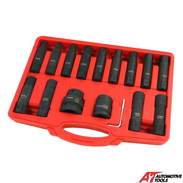 16 delige Hex / Star Bit And E-socket Set - Automotivetools